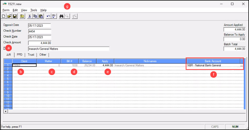 Create a Cash Receipt